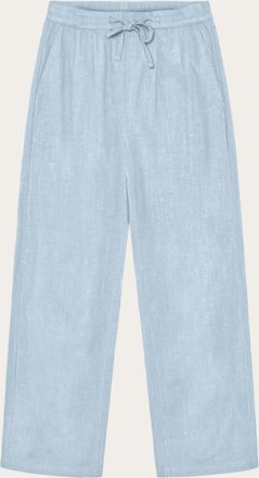 Knowledge Cotton Apparel Damen vegan Hose Posey Weit Satin Skyway Blau