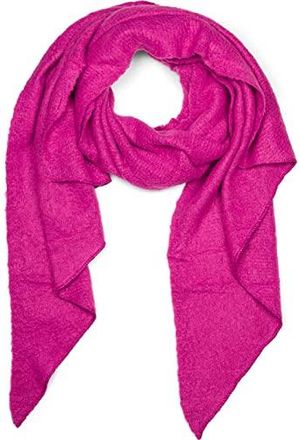 styleBREAKER Écharpe tissée douce unie pour femmes en forme asymétrique, châle dhiver chaud uni 01017118, Framboise