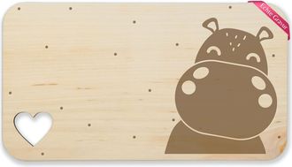 Shirtracer Fr&uuml;hst&uuml;cksbrettchen Holz Herz - Fr&uuml;hst&uuml;cksbrett Nilpferd I Fr&uuml;hst&uuml;ck Geschenk I Flusspferd - 22,5x12,5 - Holz - nilpferde