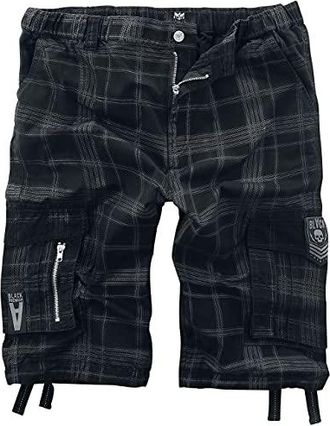 Black Premium by EMP Homme Short Noir avec Motif à Carreaux L