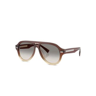 Brunello Cucinelli Homme, Accessoires, Brun, Taille: 57 MM Paul Aviator Lunettes de soleil