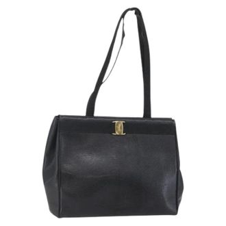 Ferragamo Pre-owned Leder-Schultertasche - - Pre-owned - Damen - Schwarzk - ONE SIZE
