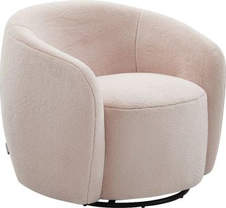 Vente-Unique Drehstuhl aus Kunstpelz, Rosa Vereide