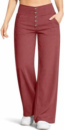Generic Pantalon de sport pour femme - Jambes larges - Taille &eacute;lastique - Pantalon de jogging tendance - Pantalon basique d&eacute;contract&eacute; pour le pantalon large, 