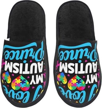 Generic Pantoufles De Voyage JAime Mon Autisme Portative Pantoufles Unisexe Chaussons DInt&eacute;rieur Pour H&ocirc;tel Int&eacute;rieur Chambre M