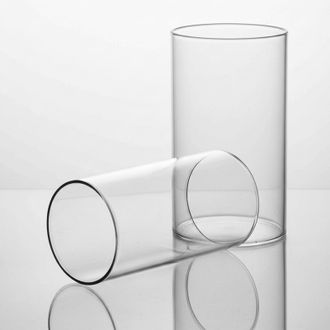 BESPORTBLE Windlicht Glas 2 St&uuml;cke - Glaszylinder f&uuml;r Kerzen (20x8cm) Transparent Teelichtgl&auml;ser ohne Boden - Weihnachten, Halloween, Zuhause, Tischdeko, Hochzei