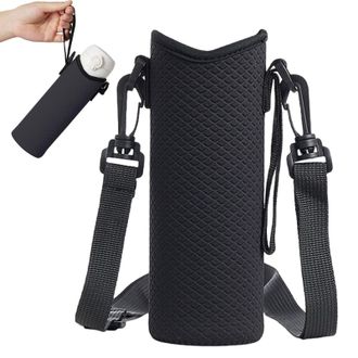 Generico Flaschenhalter: Stoff, isoliert, 8,5 x 8,5 x 24 cm, tragbare Schultertasche f&uuml;r Wasserflasche, Temperatur-Tr&auml;ger f&uuml;r Camping, Reisen, Fitnessstudio, S