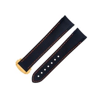Generic 20 mm Schwarze orangefarbene Linie hochdichtes Nylon-Uhrenarmband mit gebogenem Ende, f&uuml;r 300 Planet Ocean, f&uuml;r Armband AT150, f&uuml;r Serienersatz