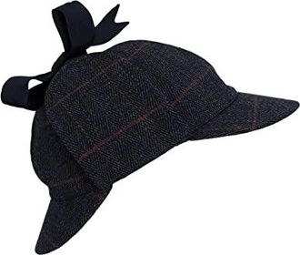 Walker and Hawkes Walker & Hawkes - Casquette Deerstalker Derby - Unisexe - Tweed - Tweed Bleu - XL