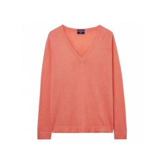 GANT Merinowolle V-Ausschnitt Pullover - - Knitwear - Damen - Orange - L