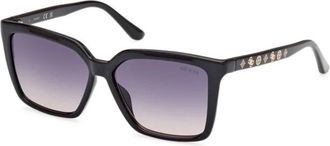 Guess Femme, Accessoires, Noir, Taille: 55 MM Madelyn Retro Square Lunettes de soleil