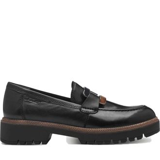 Tamaris Schwarze Leder Freizeit Loafers - - Shoes - Damen - Schwarzk - 39 EU