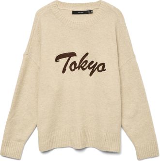 Vero Moda Vmboom Ls O-Neck Text Pullover Noos