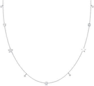 Elli Halskette Damen Solitär Sterne mit Kristalle in 925 Sterling Silber vergoldet