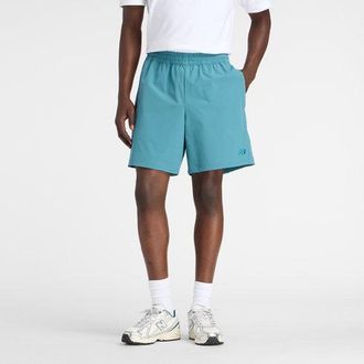 New Balance Homme Athletics Stretch Woven Short 7 en Bleu, Polytiss&eacute;, Taille 2XL