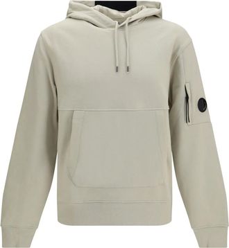 C.P. Company C.p. Company - SweaT-shirt &agrave; capuche en molleton Diagonal Raised - Homme - Sweatshirts et sweats &agrave; capuche - Beige - Taille: L