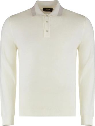 Moorer Homme, Tops, Blanc, Taille: M Polo Tricot&eacute; en Coton