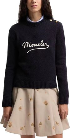Moncler Logo-Embroidered Sweater - Navy