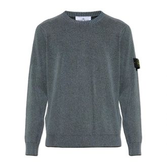 Stone Island Gerippter Strickpullover mit Rundhalsausschnitt - - Knitwear - Herren - Grau - 2XL