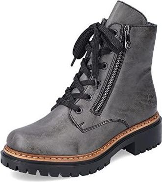 Rieker Femme Bottines 72611, Dame Bottines &agrave; Lacets,Chaussure de Transition,Botte,Demi-Botte,Botte &agrave; Lacets,Gris (Grau / 45),39 EU / 6 UK