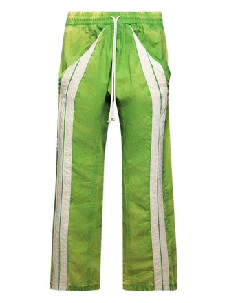 RRR123 pantalon de jogging &agrave; d&eacute;tails ray&eacute;s - Vert