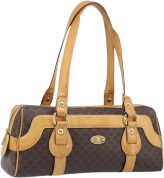 Celine Pre-owned Vintage Macadam Shoulder Bag - Femme - Pre-owned - Brun - Taille: ONE Size