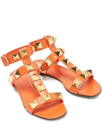 Valentino Garavani sandales Roman Stud en cuir - Orange