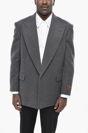 Gucci Open-Front-Jacke Aus Wolle Mit Spitzrevers Gucci