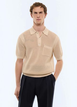 Fursac Polo maille ajour&eacute;e en coton biologique - Taille XL - Homme