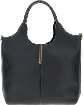 Tod's Tods Shopper & Totes - Smooth Calfskin Leather Bag With Engraved Logo - Gr. unisize - in Schwarz - f&uuml;r Damen