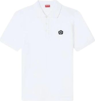 Kenzo Homme, Tops, Blanc, Taille: M Polo &agrave; Logo Brod&eacute;