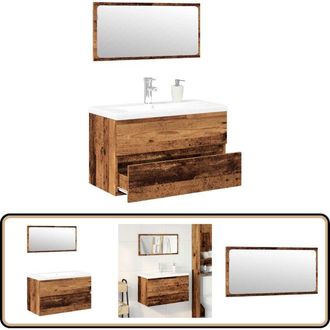 vidaXL vidaXL Ensemble de meubles salle de bain bois dingénierie