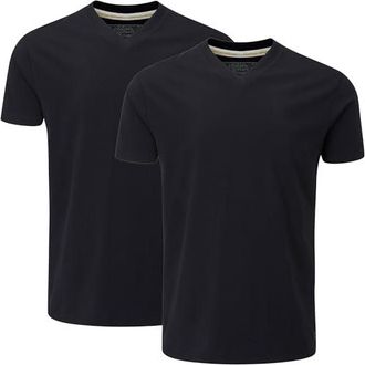 Charles Wilson Pack de 2 T-Shirts Unis &agrave; Col V (XL, Dark Navy (1024))