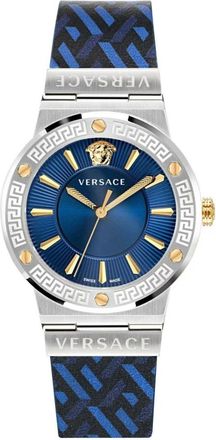 Versace Femme, Accessoires, Bleu, Taille: ONE Size Montre Greca Logo