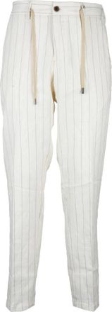Myths Homme, Pantalons, Beige, Taille: XL Pantalon casual en mélange coton lin