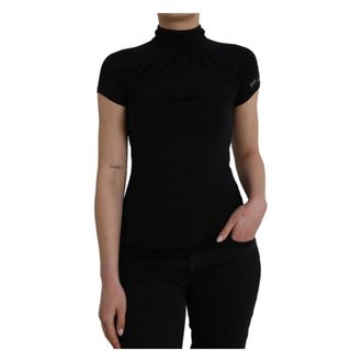 Costume National Schwarzes kurz&auml;rmeliges Rollkragen-Top - - Tops - Damen - Schwarzk - S