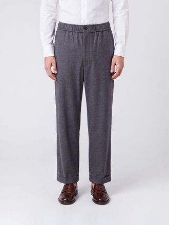 Giorgio Armani Pantalon slim fit en laine vierge et cachemire &agrave; taille &eacute;lastique