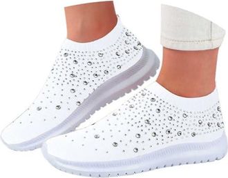 Generic Chaussures &eacute;l&eacute;gantes &agrave; enfiler pour femme - Chaussures de sport plates et tendance - Pour lext&eacute;rieur, la marche, le fitness, les infirmi&egrave;res - Chaussu