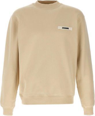 Jacquemus Homme, Sweatshirts et sweats &agrave; capuche, Beige, Taille: XL Le SweaT-shirt Gros Grain