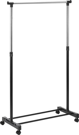 Topstar 251700 Kleiderstange, Metall verchromt/schwarz, fahrbar, höhenverstellbar von 99-177 cm, 88 cm breit