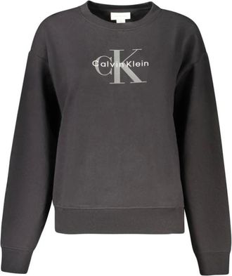 Calvin Klein Femme, Sweatshirts et sweats &agrave; capuche, Noir, Taille: 44 FR Pull en Coton Noir pour Femme