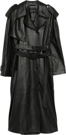 Balenciaga Belted Leather Trench Coat
