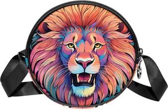 Generic Sac &agrave; bandouli&egrave;re rond pour femme, petit sac &agrave; bandouli&egrave;re avec fermeture &eacute;clair, bretelles r&eacute;glables, sac &agrave; main rond d&eacute;contract&eacute; pour femmes et fill