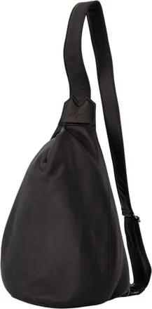 Yohji Yamamoto Unisex Tuck Sling S Crossbody - Yohji Yamamoto Leather Black Cowhide Bags Crossbodies