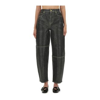 Ganni Femme, Jeans, Noir, Taille: W25 Jean &Eacute;vas&eacute; &agrave; Paillettes