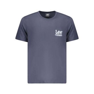 Lee Homme, Tops, Bleu, Taille: 2XL T-shirt en Coton Indémodable Col Rond