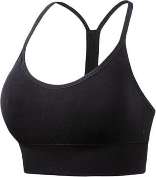 Missmao Brassiere Sport Femme, Soutien-Gorge de Sport Amovible Rembourr&eacute; Bretelles Spaghetti Dos Nageur en Y Haut de Yoga Fitness,Noir,XXL