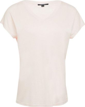 Comma Kurzarmshirt T-Shirt Shirt aus Viskose mit V-Ausschnitt