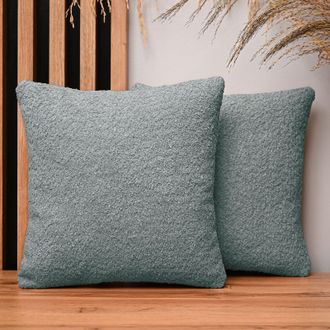 MG Design 2er Set Kissenbez&uuml;ge 35 x 35 cm in Grau - mit Rei&szlig;verschluss, fein gewebt mit Chenille-Haptik, pflegeleich