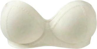 Generic CHJAN - Soutien-gorge push-up sans bretelles 10 cm pour petite poitrine, dos nu, adh&eacute;sif, antid&eacute;rapant, convertible, ultra rembourr&eacute;, Blanc champagne.